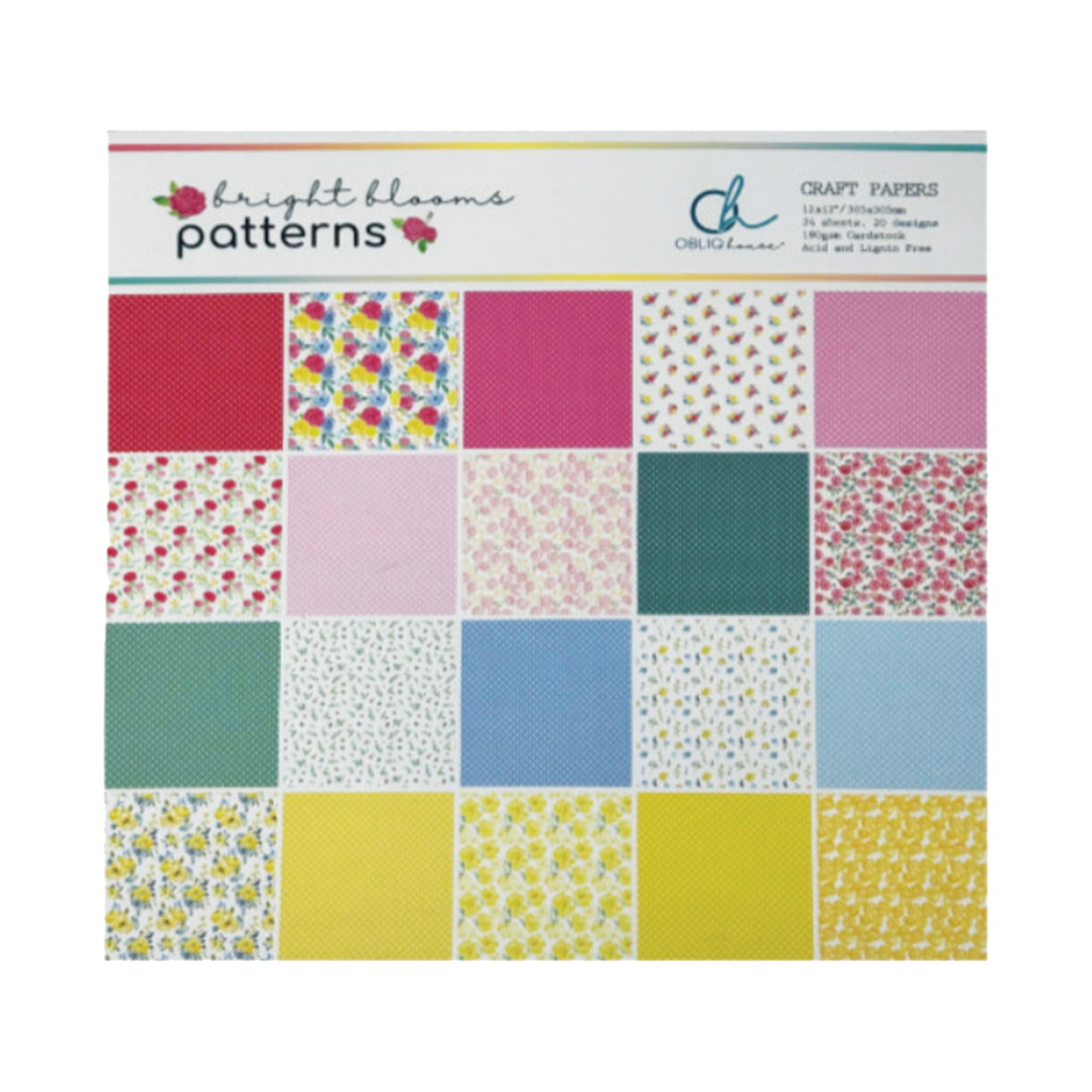 Craft Papers - Bright Blooms Patterns – Obliq House